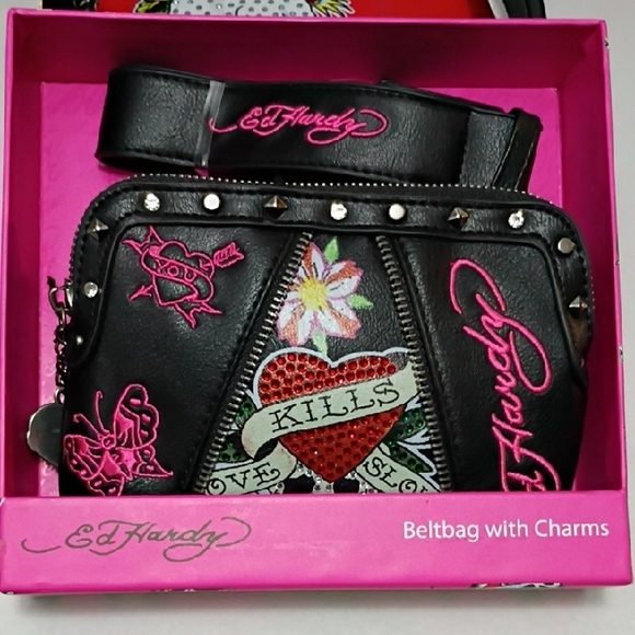 Ed Hardy | Bags | Ed Hardy Beltbag With Charms | Poshmark